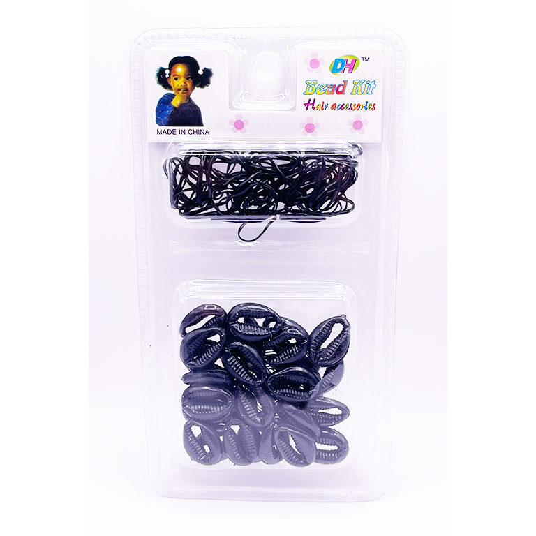 DH Bead Kit w/ Black Elastic Bands & Black Shells – Beauty Nation